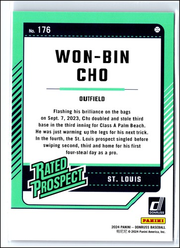 Won-Bin Cho 2024 Donruss #176 St. Louis Cardinals | eBay