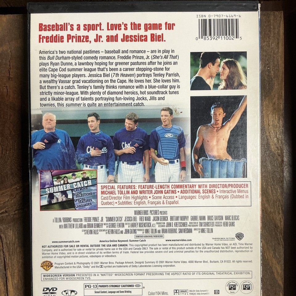 Warner Bros Summer Catch DVD Comedy Romance Sports Widescreen Freddie ...