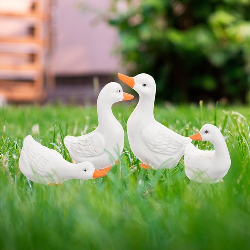 4 Pcs Duck Figurine Decoration Animal Figurines Mini Animals Figures ...