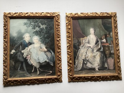 Antique French Lithographs in Incredible Hand Carved Frame | eBay