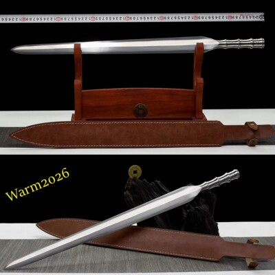 Hand Manganese Steel One Piece Sword Chinese KUNGFU Double Edged Battle ...
