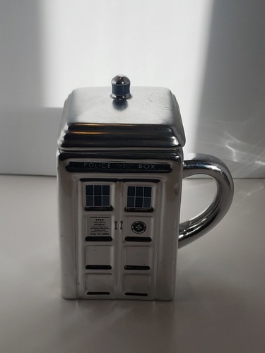 Doctor Who Tardis Mug w Lid Time Machine BBC Police Call Box Coffee Cup ...