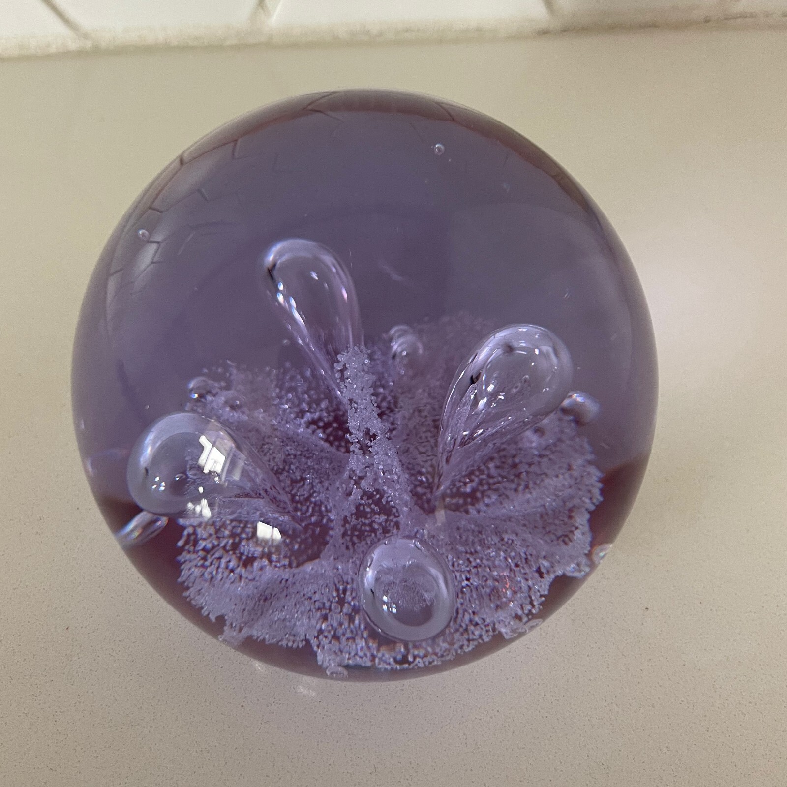 Caithness Moonflower Purple Art Glass Paperweight Signed Numbered ...