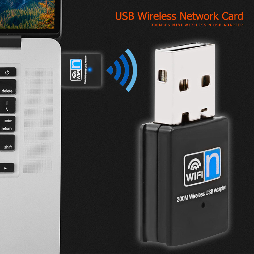10pcs USB 2.0 Receiver Dongle Network Card 300Mbps USB WiFi Adapters ...