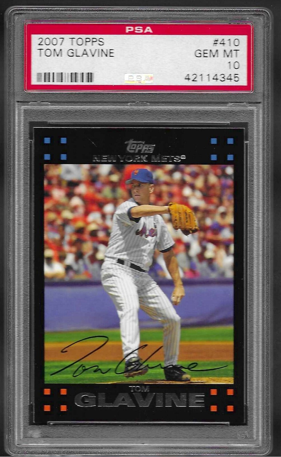 2007 Topps Baseball # 410 TOM GLAVINE GEM MINT PSA 10 New York Mets HOF ...