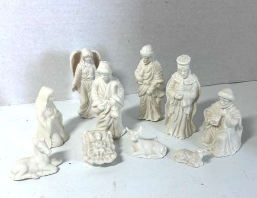 Vtg White Porcelain Nativity Holy Family Figures Lot | eBay