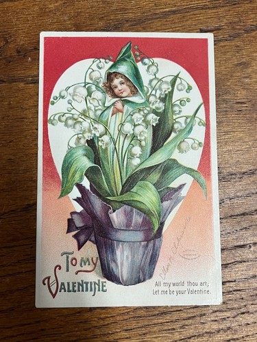 RARE Vintage Ellen Clapsaddle Signed Valentine Postcard 602 Girl in ...