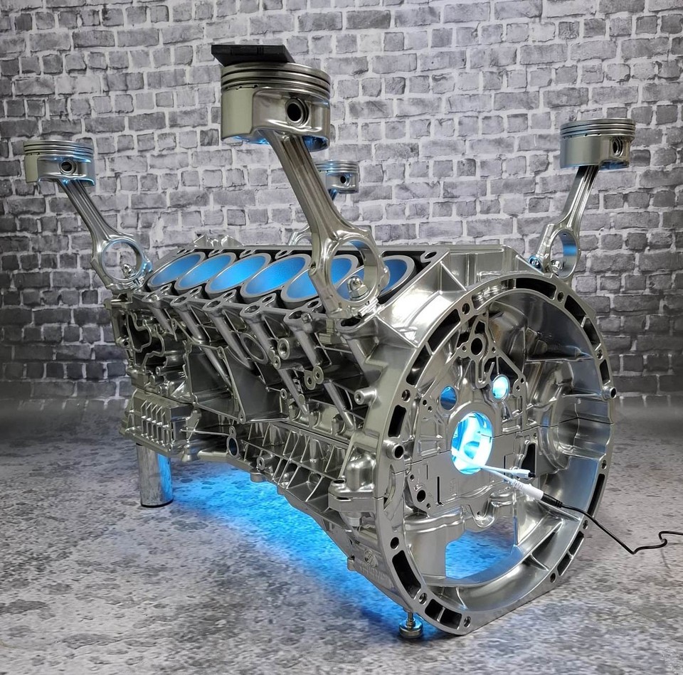 Mercedes Benz S600 V12 Motorblock Motortisch Tisch Motor Engine Coffee ...