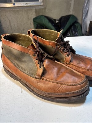 RUSSELL MOCCASIN LEATHER BOOTS PH Chukka Lace Up Sz 13 D Brown Green | eBay