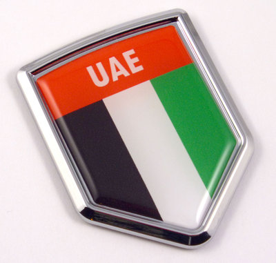 United Arab Emirates Flag Car Chrome Emblem 3D UAE Decal Sticker | eBay