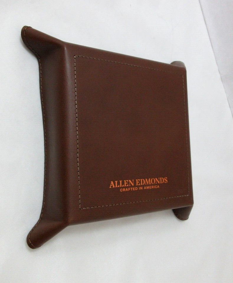 Allen Edmonds Valet Tray Catchall Leather New 7" Square Molded Design ...