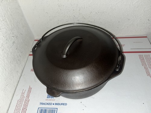 Lodge Cast Iron Dutch OVEN POT #8 DO MADE IN USA W/Self Basting Cover ...