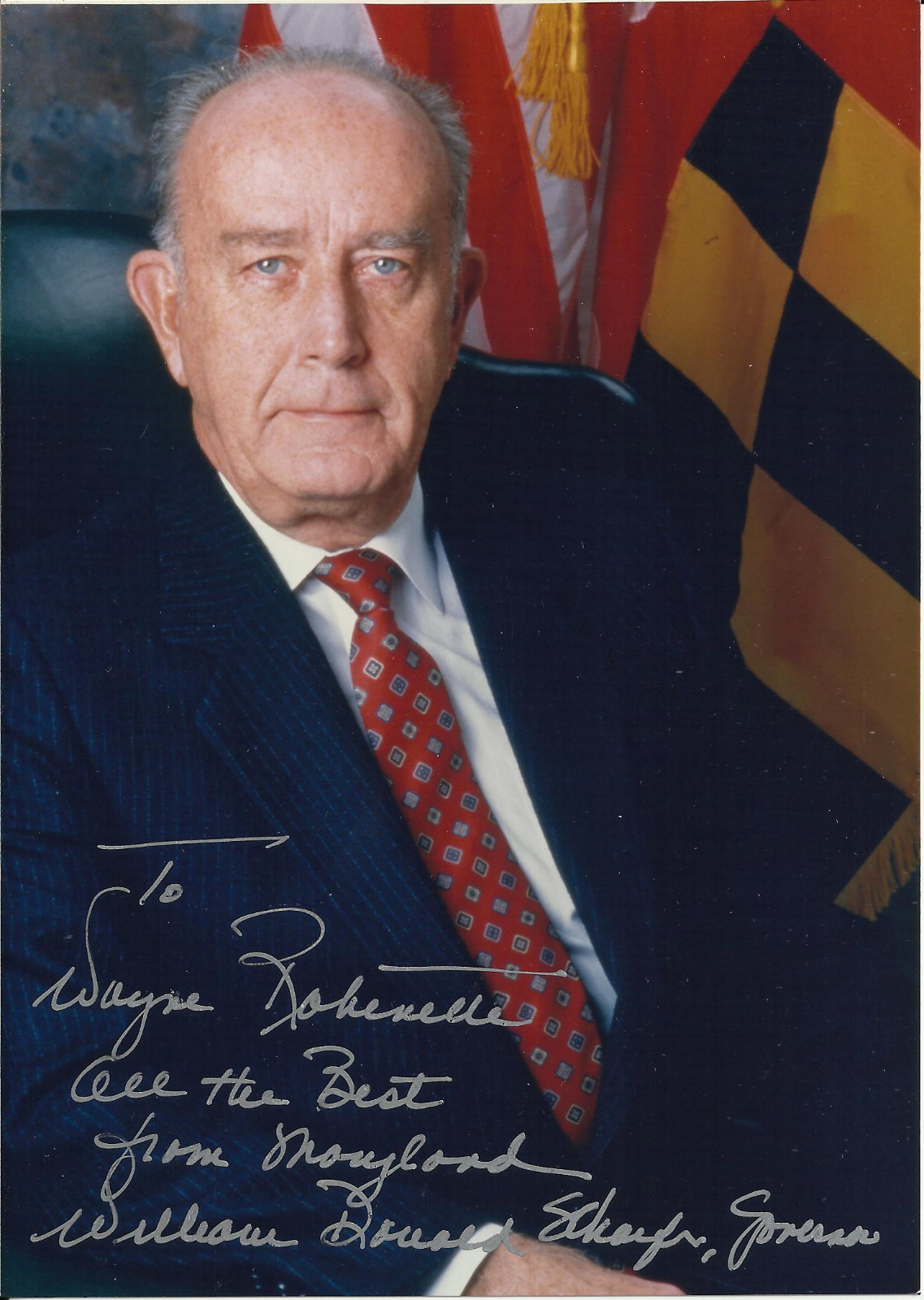 William Donald Schaefer - Governor of Maryland Original Autographed 5x7 ...