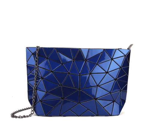 Clearance Women Geometric Glossy Crossbody Shoulder Handbag Chain Purse ...