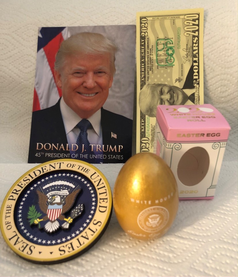 TRUMP BLUE EGG WHITE HOUSE EASTER 2018 PRESIDENT DONALD MAGA GOP ...