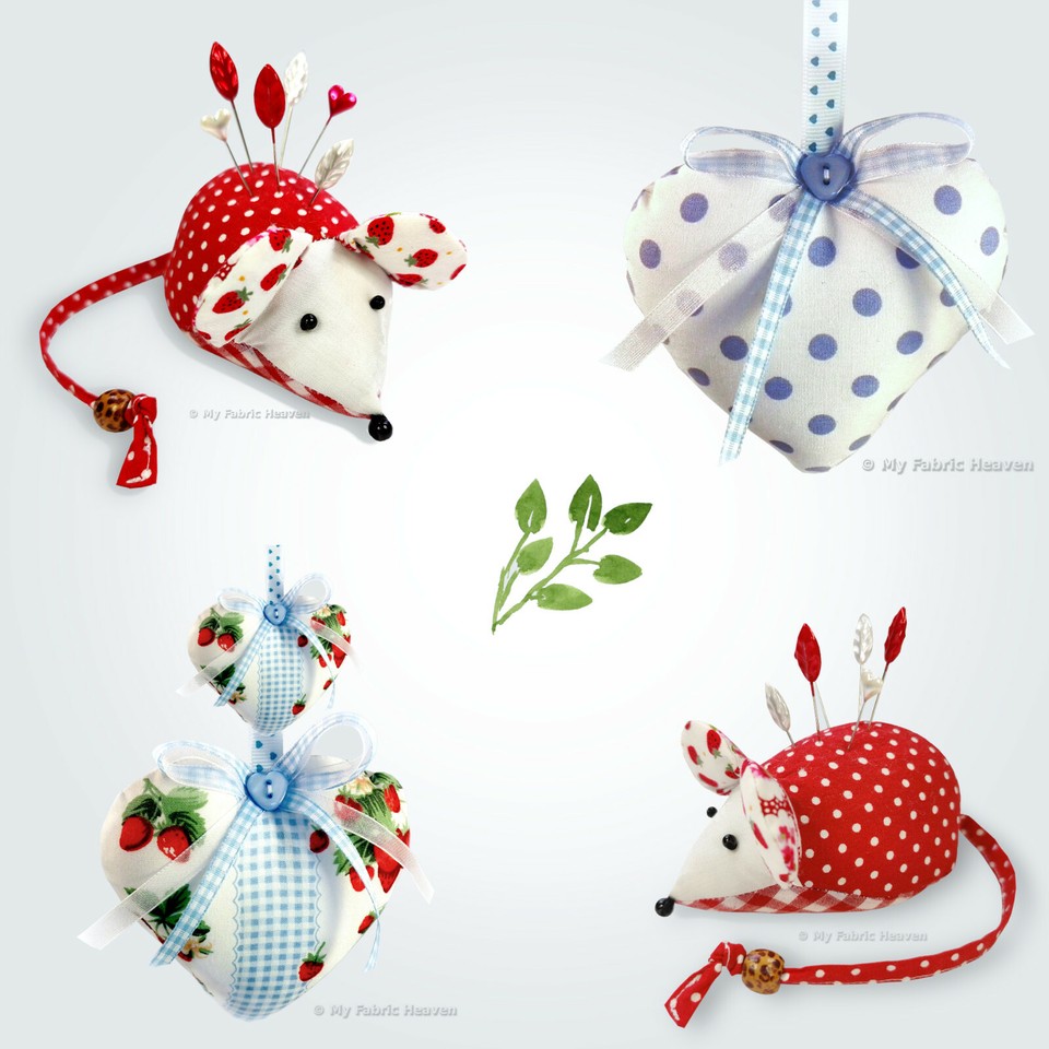 TWO Easy Sewing PATTERNS Valentine Heart & Mouse Pin Cushion by My ...