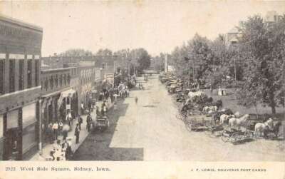 Sidney Iowa scene on West Side Square antique pc DD7343 | eBay