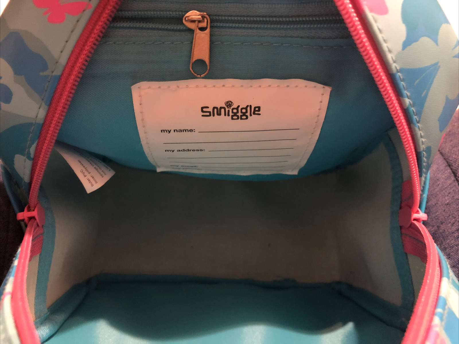 Smiggle Backpack Blue & Pink With Butterflies Mini | eBay