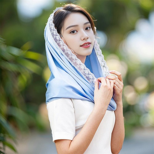Catholic Women Chapel infinity mantilla head covering Retro Lady Scarf ...