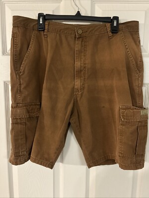 Wrangler Authentic Mens Kangaroo Cargo Work Wear Rugged Brown Shorts ...