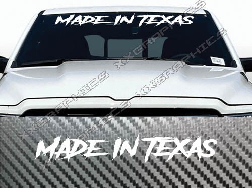 Made In Texas 42" Windshield Vinyl Decal Sticker JDM Car Truck SUV ...
