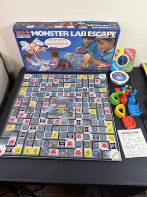 Vintage 1987 Mad Scientist Monster Lab Escape Board Game 99% Complete w ...