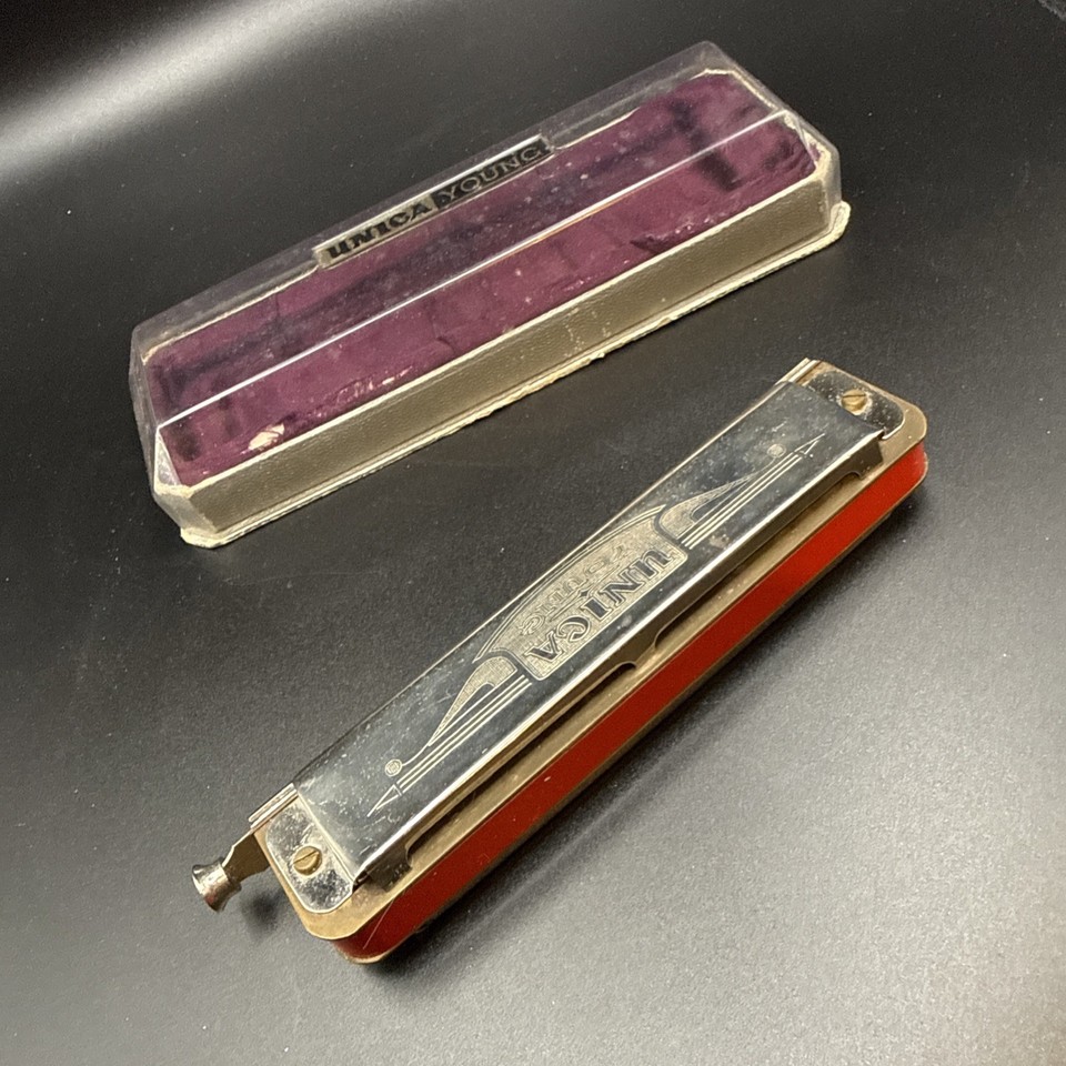 Unica Young Harmonica Chromatic Slide Type Vintage Used, Musical ...
