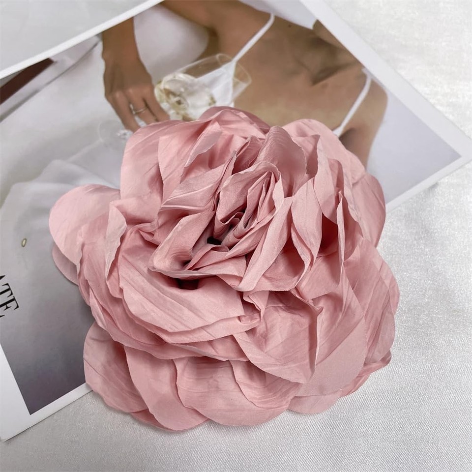 Dainty Handmade Fabric Rose Flower Extra Large Big Brooches Lapel Pins ...