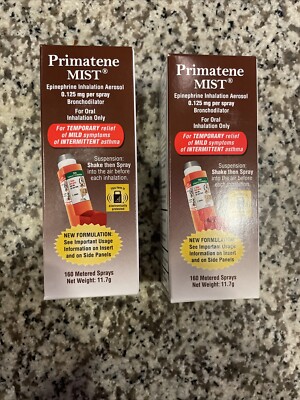 2 Pack - Primatene Mist Epinephrine Inhalation Aerosol - EXP 2026 ...