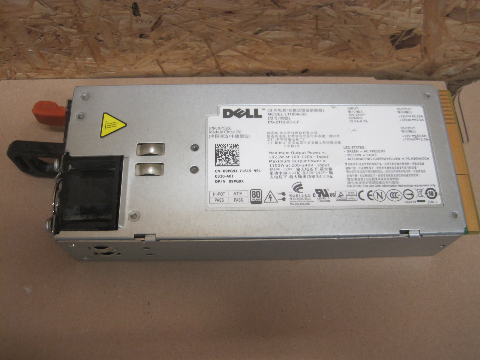 Netztei Dell PSU für PowerEdge Modell: TCVRR, L1100A-S0 1100W 1U Server ...
