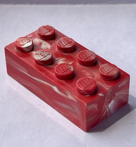 LEGO Grangemouth Brick Marbled 2x4 (red/white/grey) | eBay