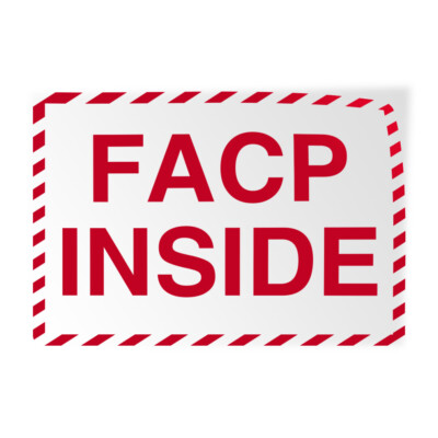 Horizontal Vinyl Stickers Facp Inside Hazard Fire Fire, Exit ...