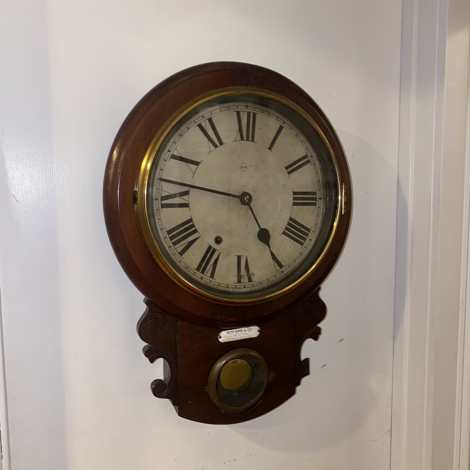 Rare Seth Thomas Drop Down Pendulum Window Clock W/ Roy Bros Plaque | eBay