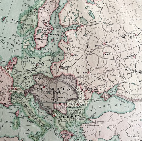 1879 Political Map Europe And Western Asia Victorian Geography 1st ...