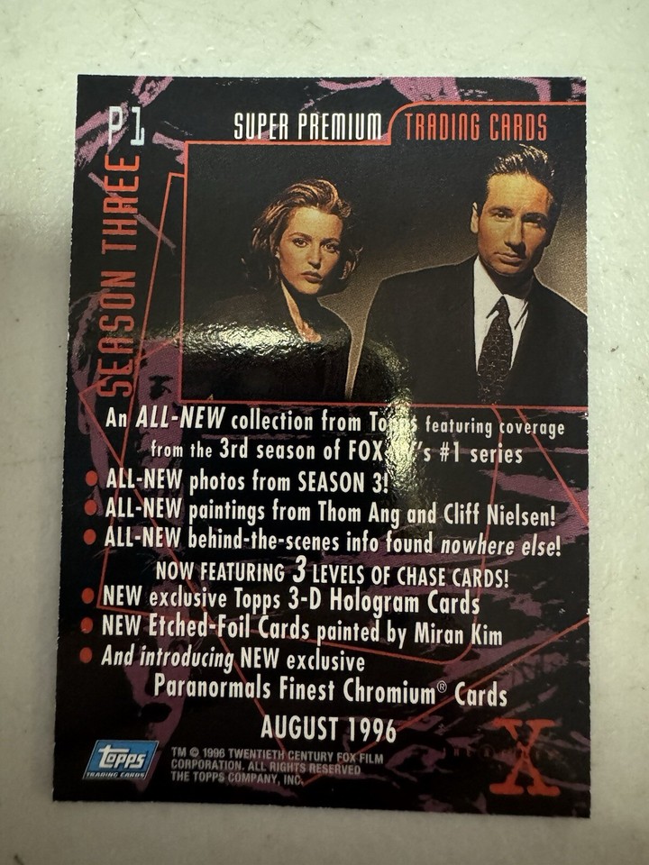 1995 Topps X-Files Promo Card #P1 Mulder And Scully | eBay
