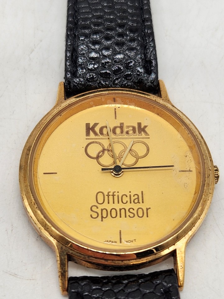 Kodak Official Sponsor Gold Tone Men's Watch 36 USC 380 35mm Untested ...