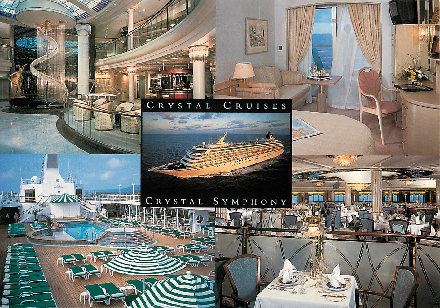 Crystal Symphony Ship, European Crystal Cruises, big 7'x5' postcard, beautiful | eBay