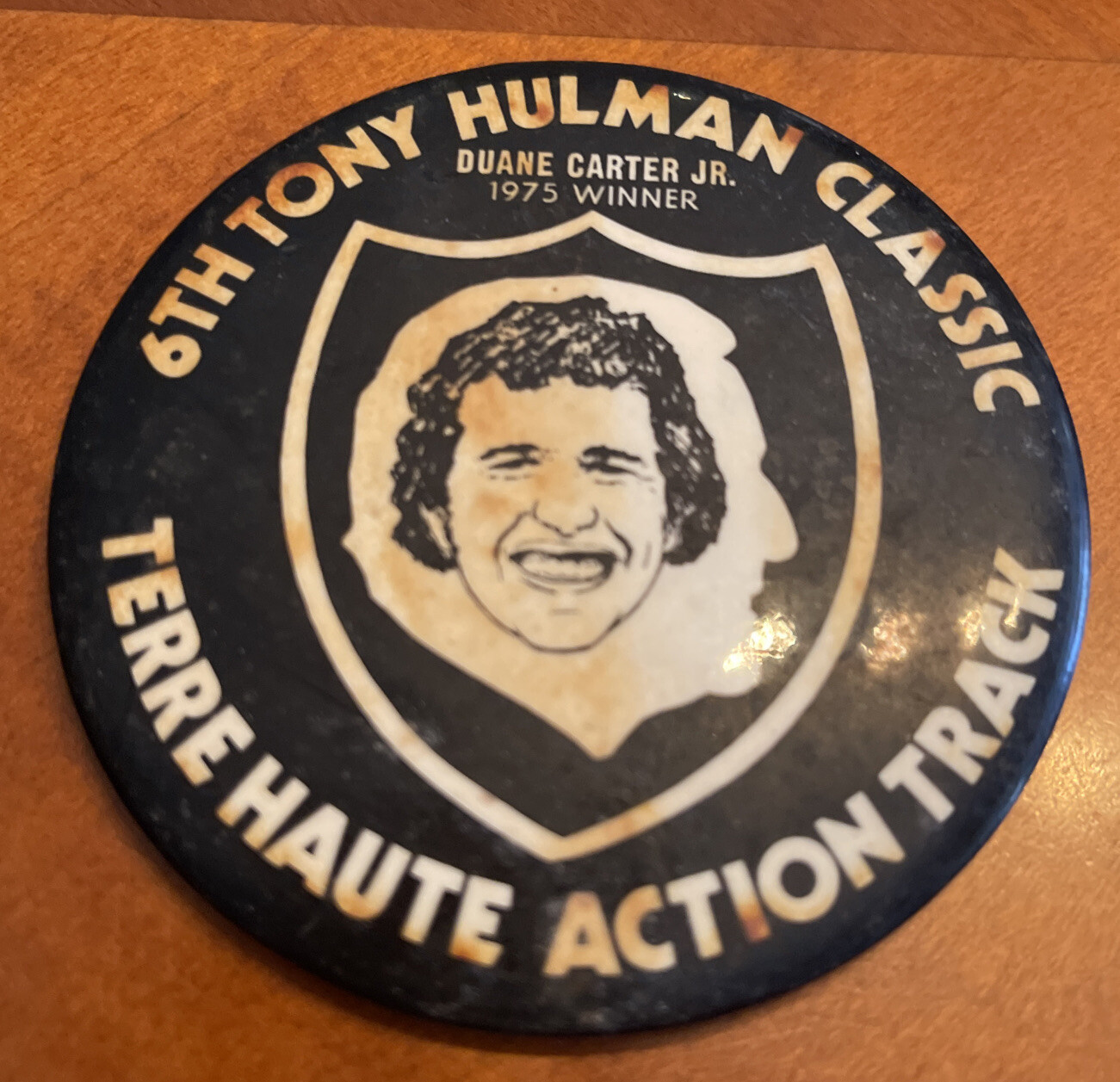 1976 Duane Carter Terre Haute Action Track Racing Button - 3” | eBay