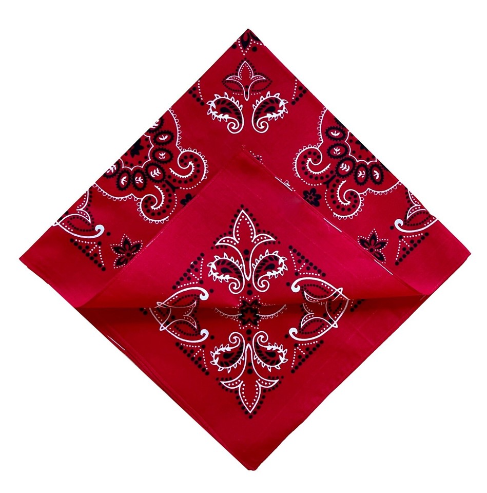 RED OVERSIZED Bandana Pack (3) XL X-Large 27” Square Paisley Sewing ...