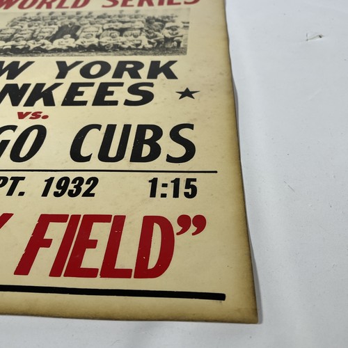 1932 World Series Poster New York Yankees Chicago Cubs Wrigley Field | eBay