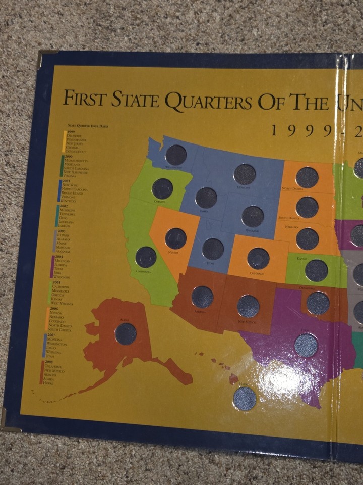 FIRST STATE QUARTERS of The U.S.LIMITED EDITION Collector's MAP & 50 ...
