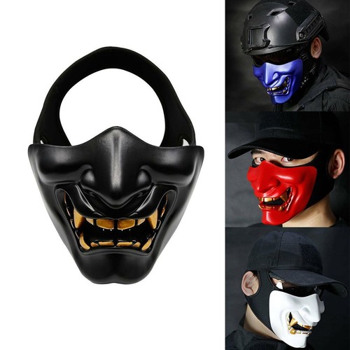 Oni Airsoft Prop Tactical Mask Evil Demon Grimace Kabuki Samurai Half ...