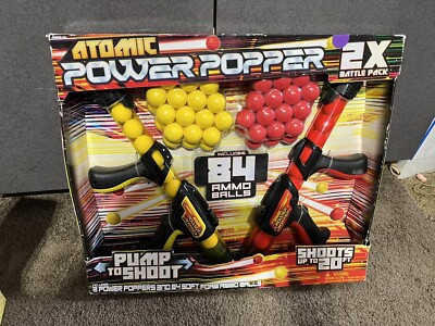 Hog Wild Atomic Power Popper Launcher Battle Pack, 2 Power 84 Balls NEW ...