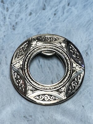 Vintage Textured Western Style Silver Tone Open Round Scarf Clip | eBay