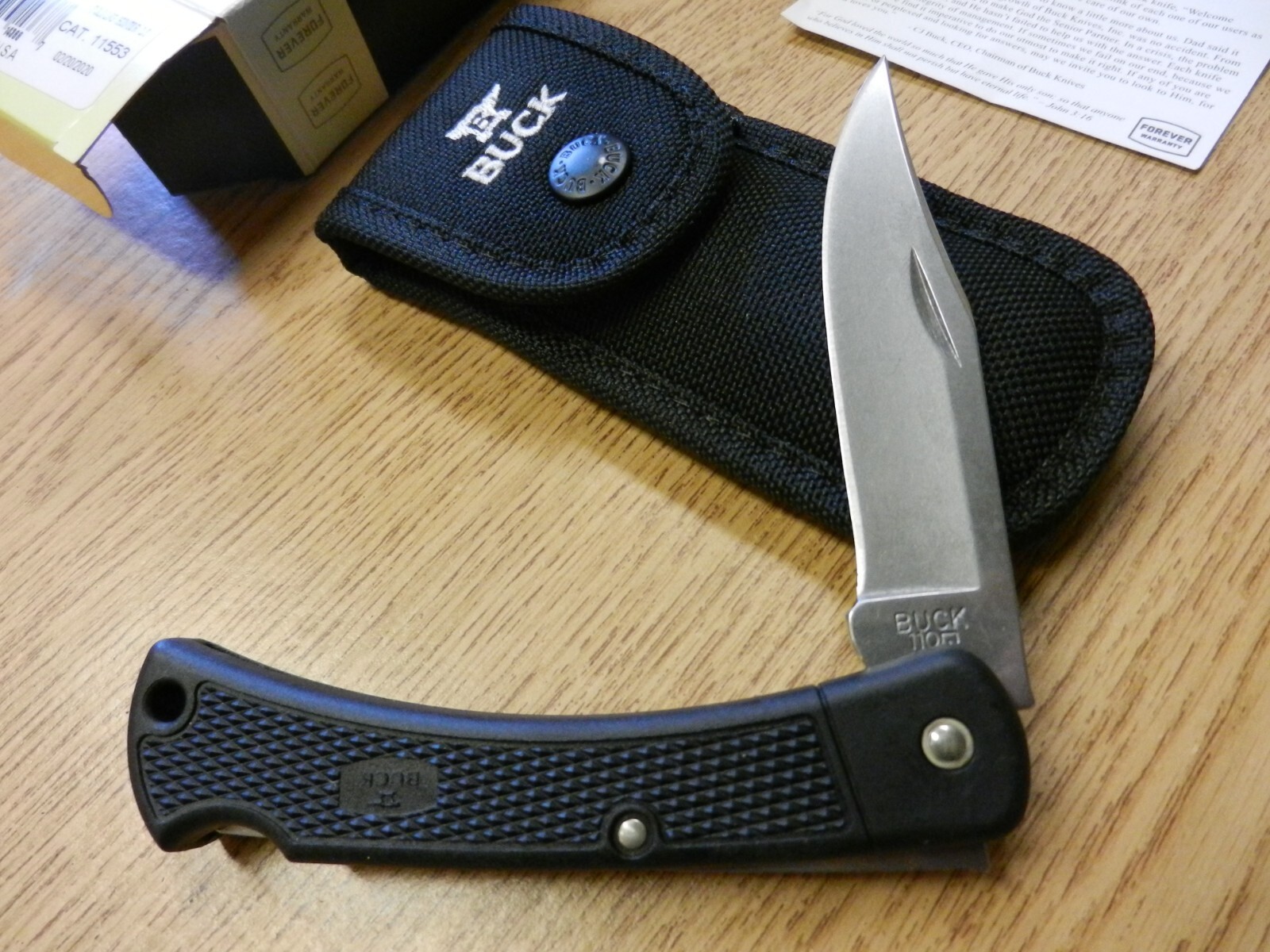 NIB 2020 Buck Folding Hunter LT Lock back Knife W/ sheath 110BKSLT-B ...