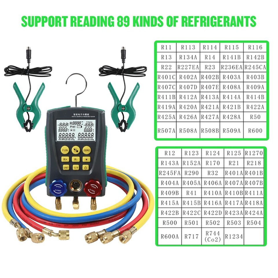 Digital Manifold Gauges Set HVAC Gauges Refrigeration Gauges Pressure ...