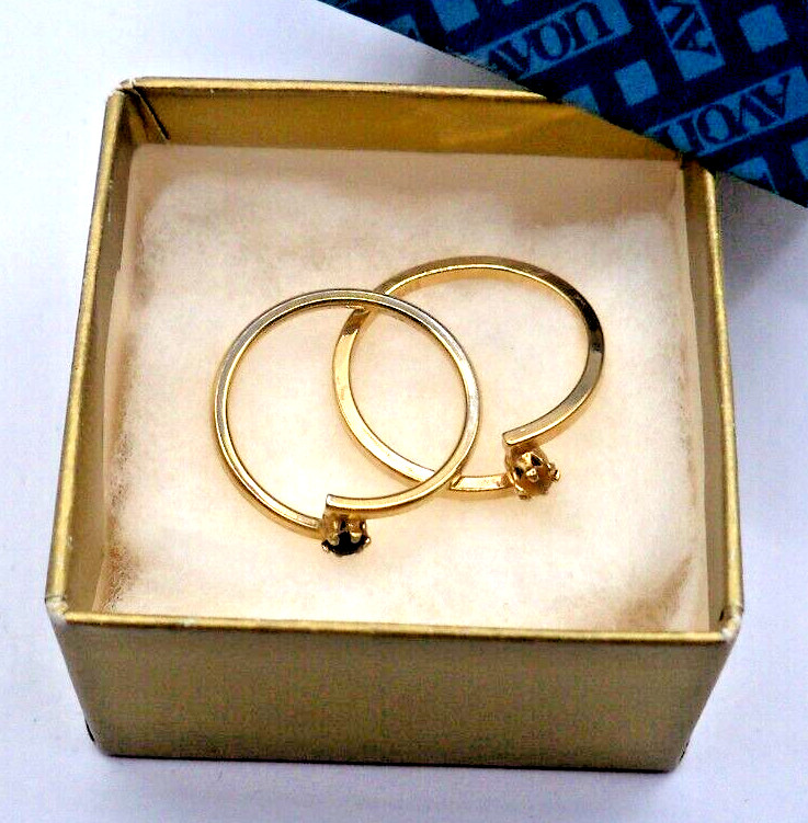 (2)Vintage Avon 1979 Birthstone Accent Rings November… - Gem