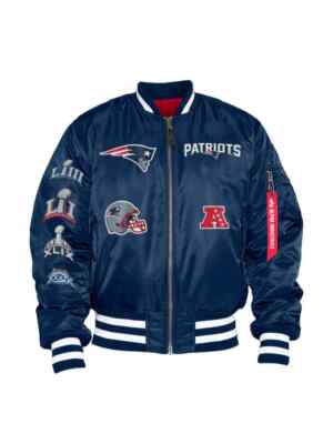 New Era # NFL Bomberjacke New England Patriots x ALPHA reversible ...
