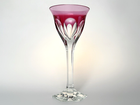 MOSER CRYSTAL WINE Pink CUT TO CLEAR wine glass | eBay