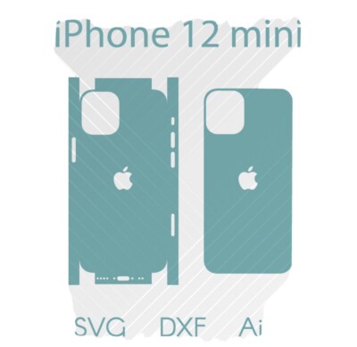 iPhone 12 Mini Full Wrap Skin Cutting Template AI DFX SVG Download ...